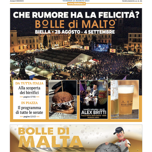 Bolle di Malto: uno speciale di 64 pagine con Il Biellese - Attualità